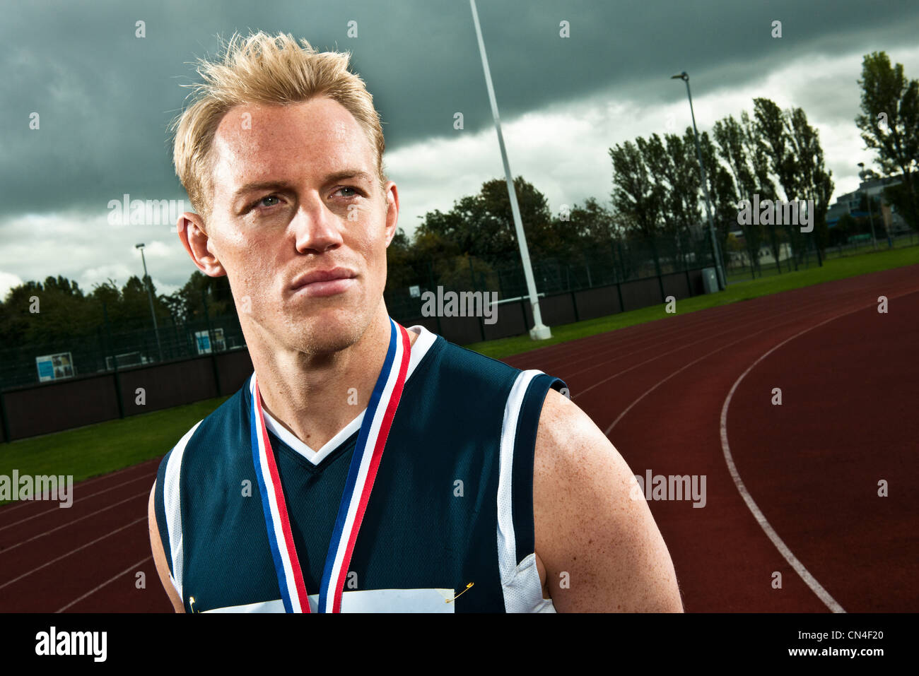 Caucasian sprinter one man hi-res stock photography and images - Alamy