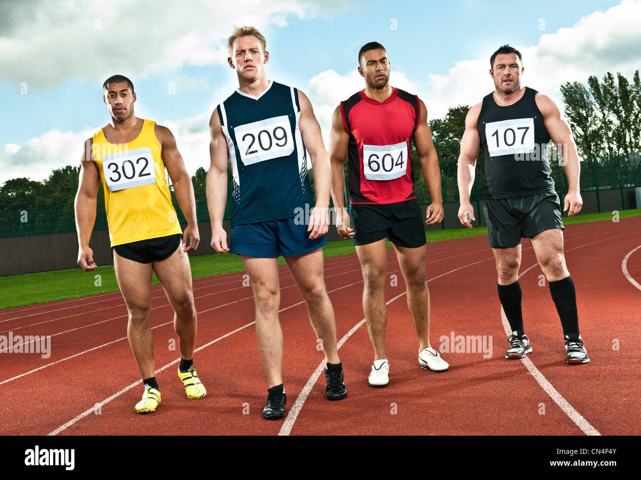 Athletes on sportstrack Stock Photo - Alamy