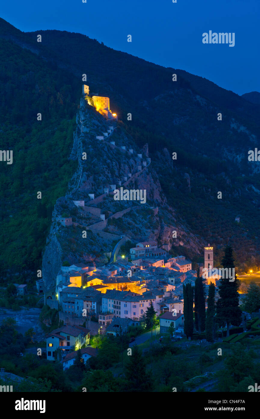 France, Alpes de Haute Provence, Entrevaux Medieval city fortified by ...