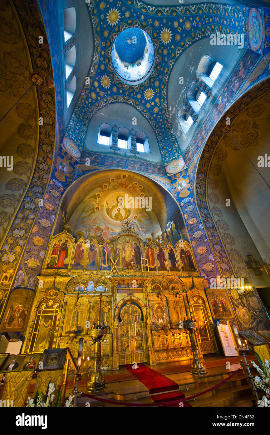 France, Alpes Maritimes, Nice, Russian Orthodox Cathedral of St Nicolas ...