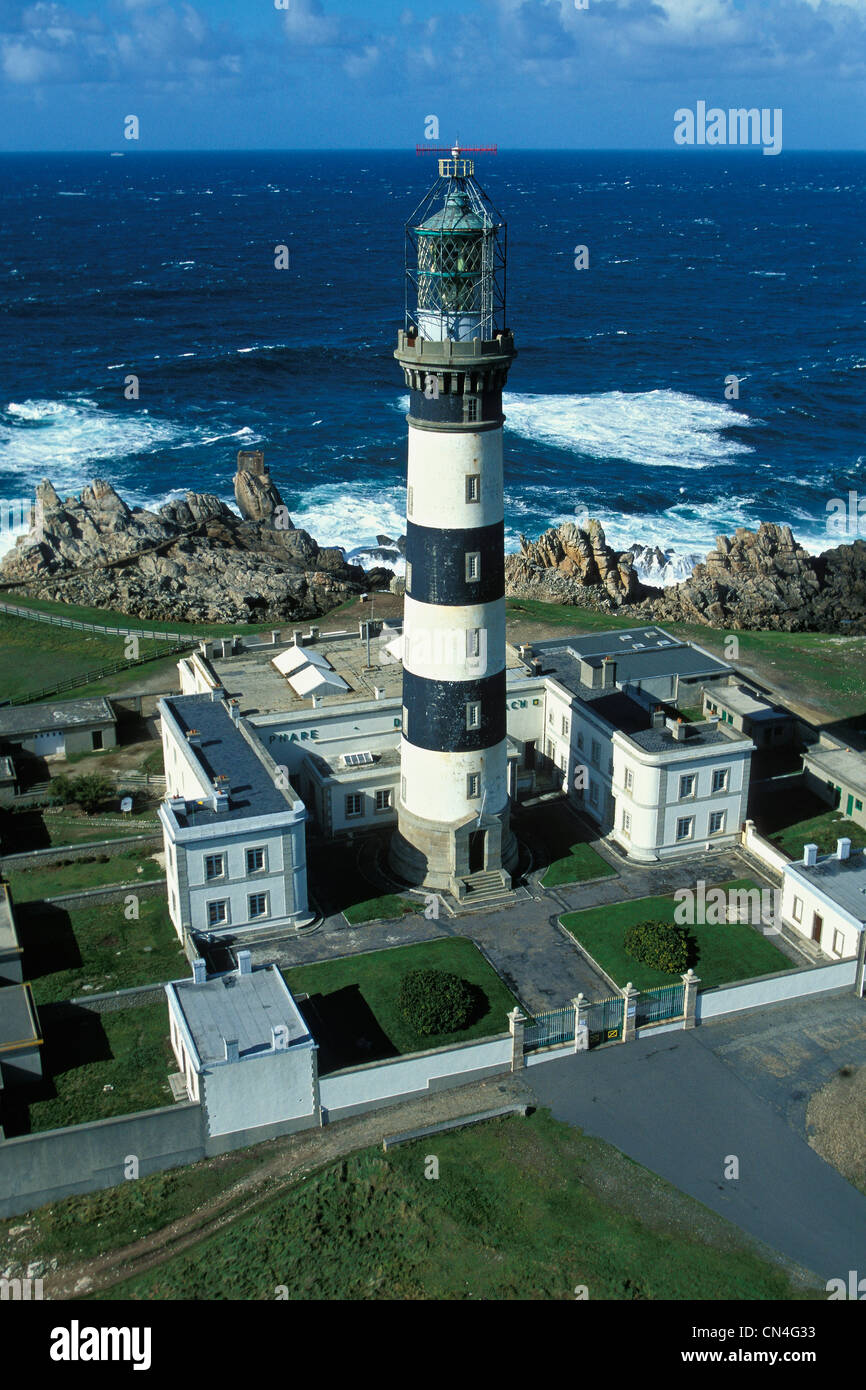 France, Finistere, Ile d'Ouessant, Creach lighthouse, the most powerful ...