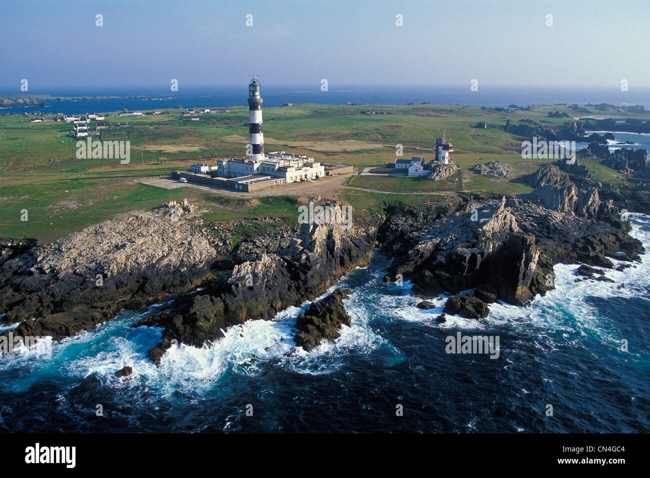France, Finistere, Ile d'Ouessant, Creach lighthouse, the most powerful ...