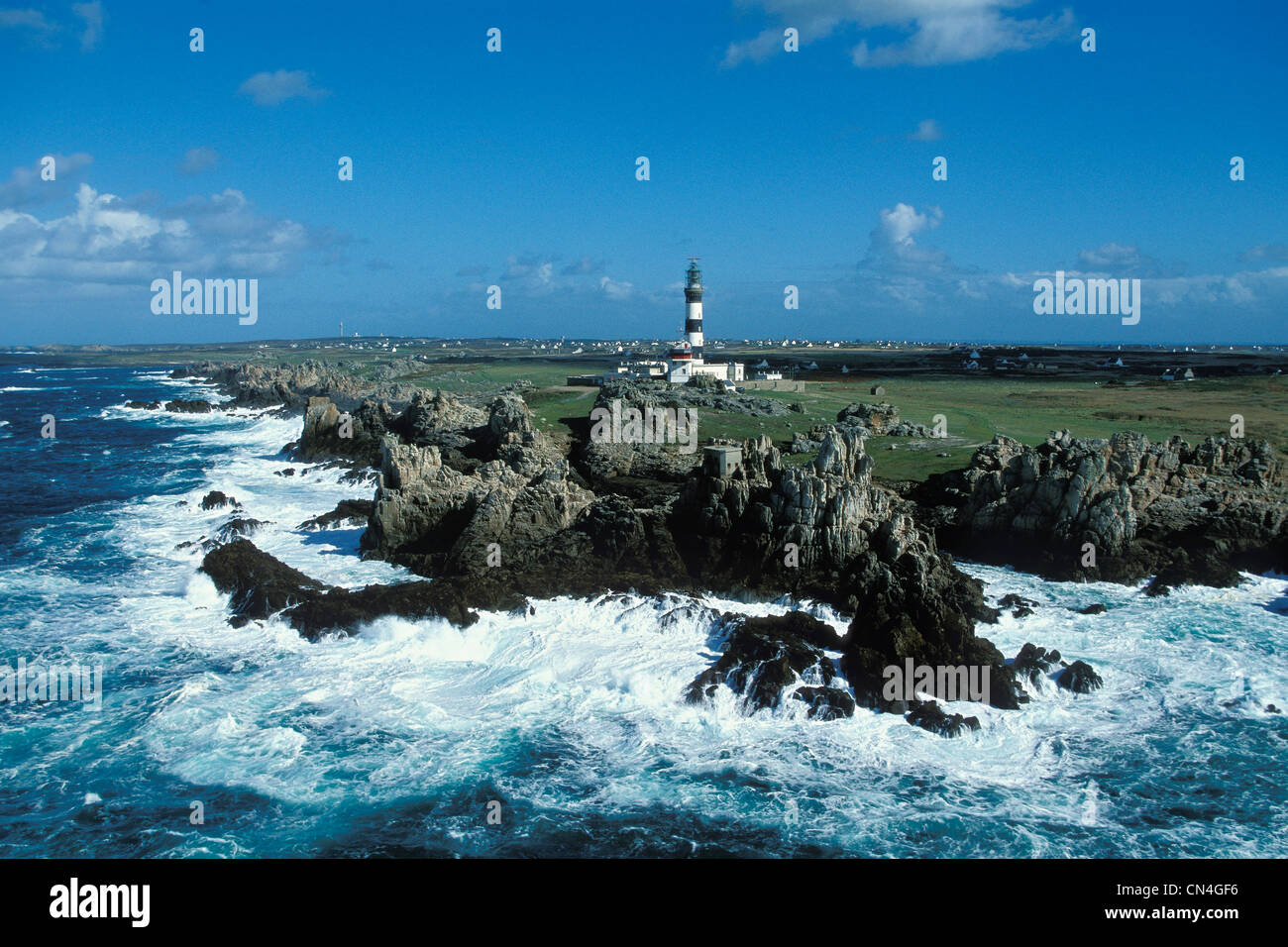 France, Finistere, Ile d'Ouessant, Creach lighthouse, the most powerful ...