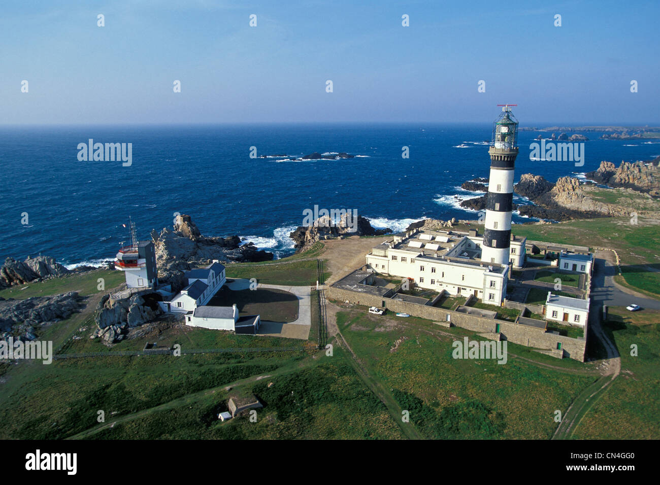 France, Finistere, Ile d'Ouessant, Creach lighthouse, the most powerful ...