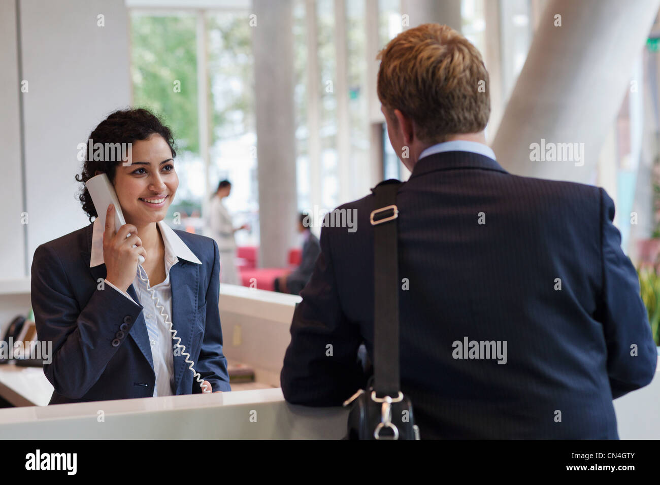 Business man arriving office desk hi-res stock photography and images ...