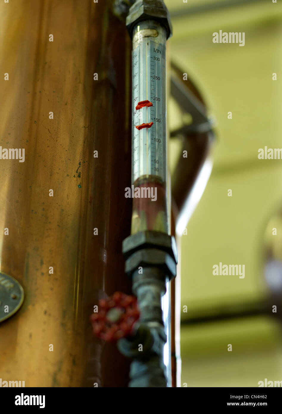 France, feature: Margeon lights the wine, measuring device Stock Photo ...