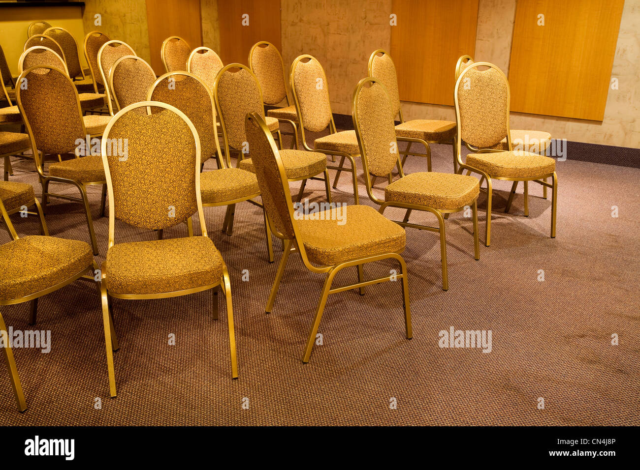 Chairs in hotel party room Stock Photo - Alamy
