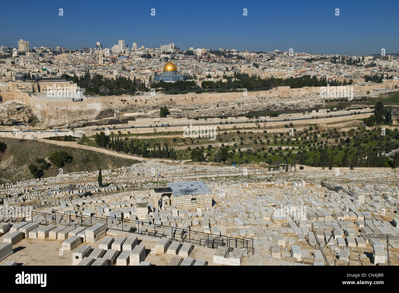 Israel, Jerusalem, holy city, old town, Dome of the Rock and Yeusefiya ...