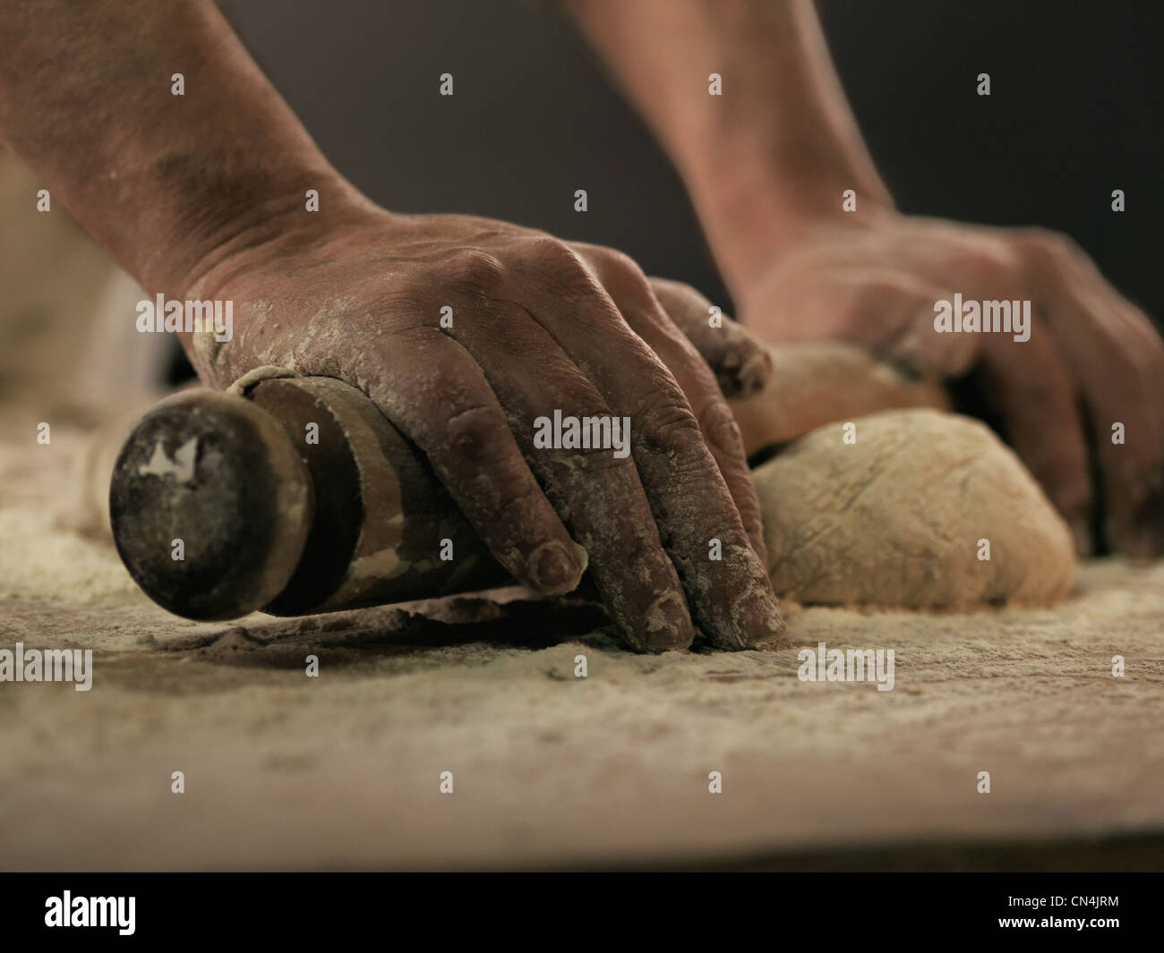 Person rolling dough hi-res stock photography and images - Alamy