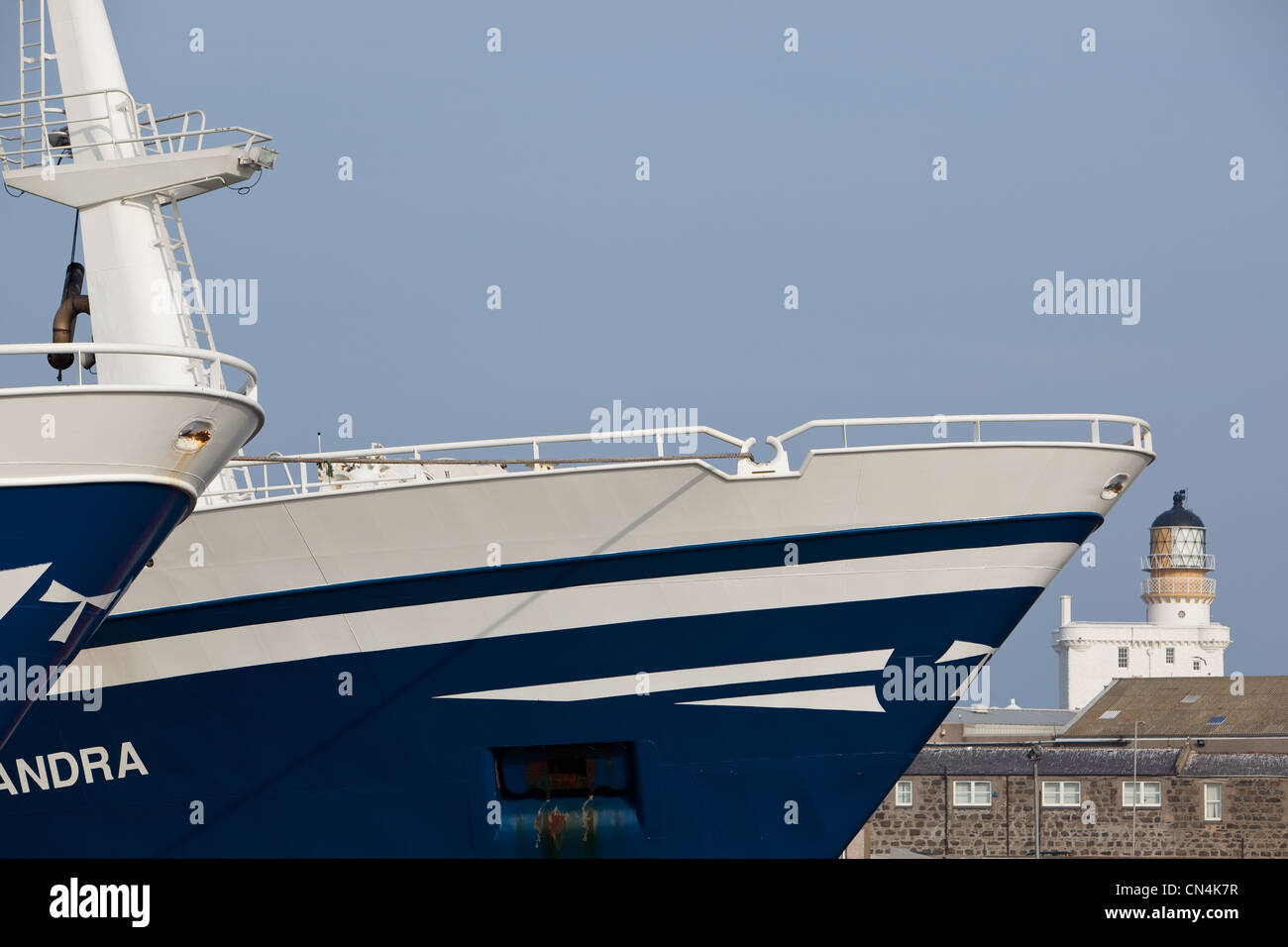 Deep sea trawlers alongside the port of Fraserburgh N.E.Scotland UK ...