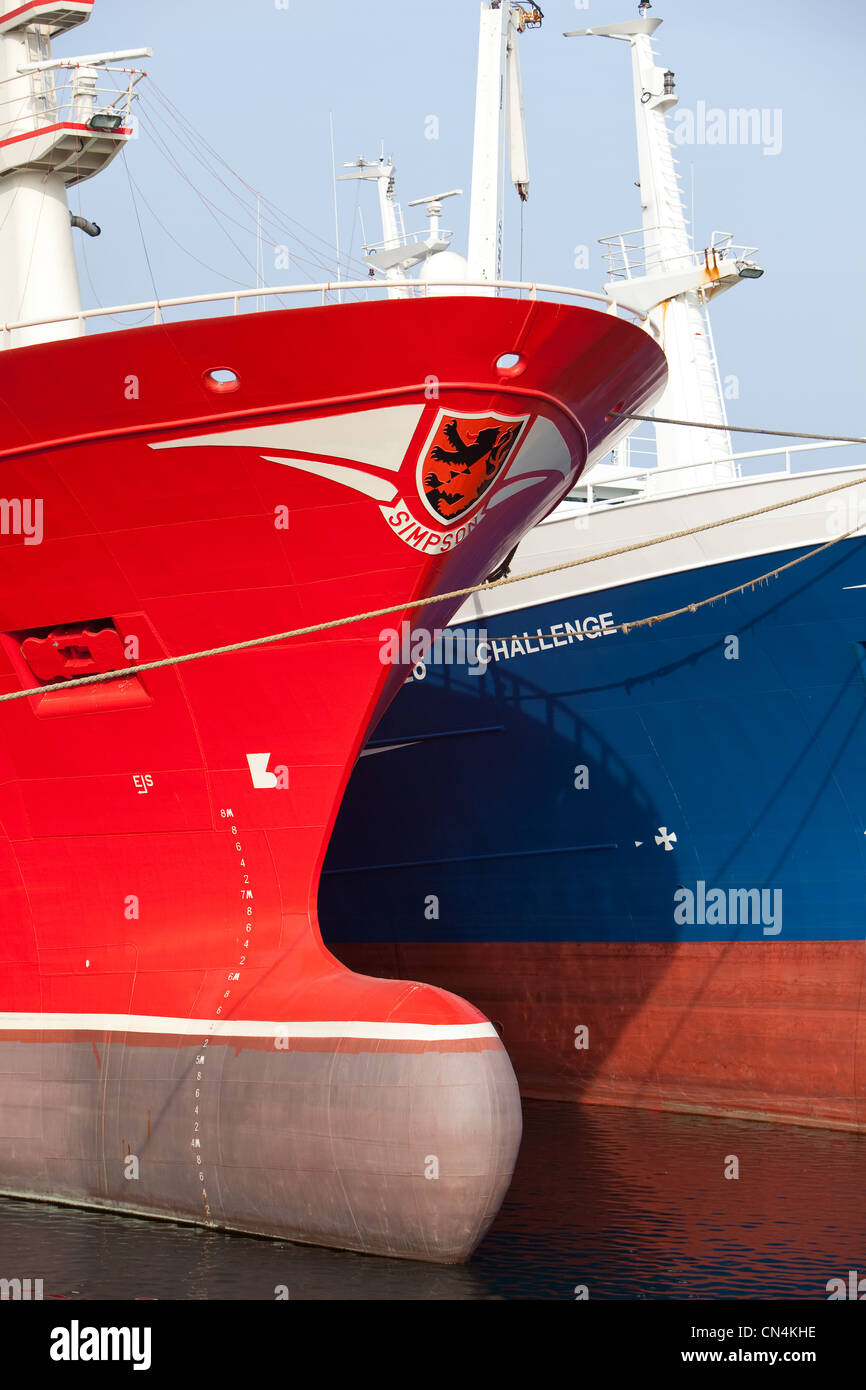 Deepsea trawlers alongside the port of Fraserburgh N.E.Scotland Part of ...
