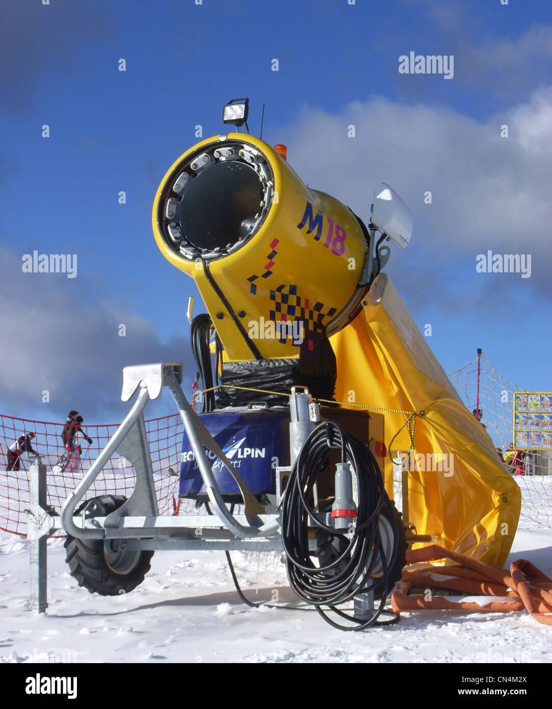 mobile snow cannon on the top of a mountain Stock Photo - Alamy