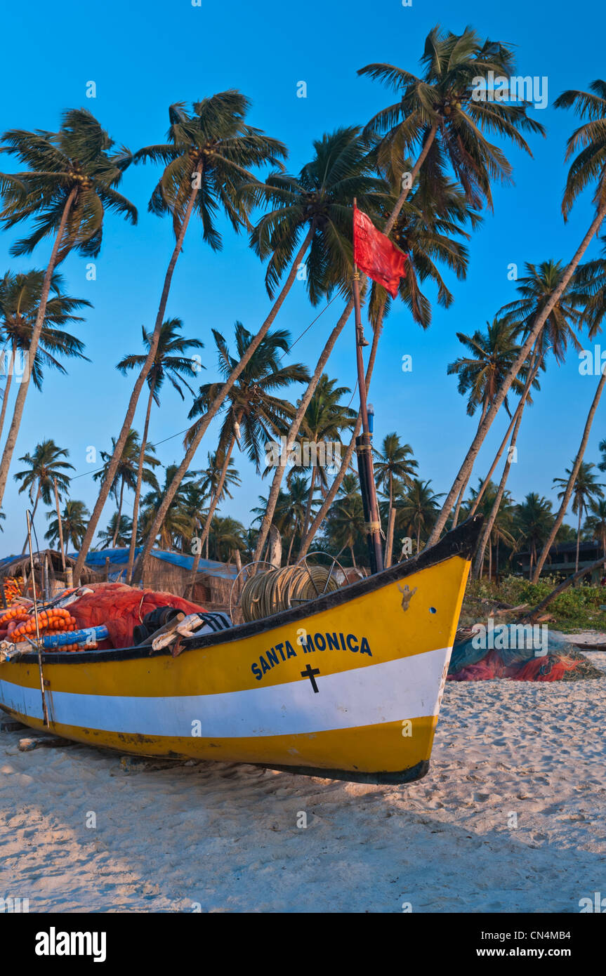 Fishing boats Colva Beach Goa India Stock Photo - Alamy