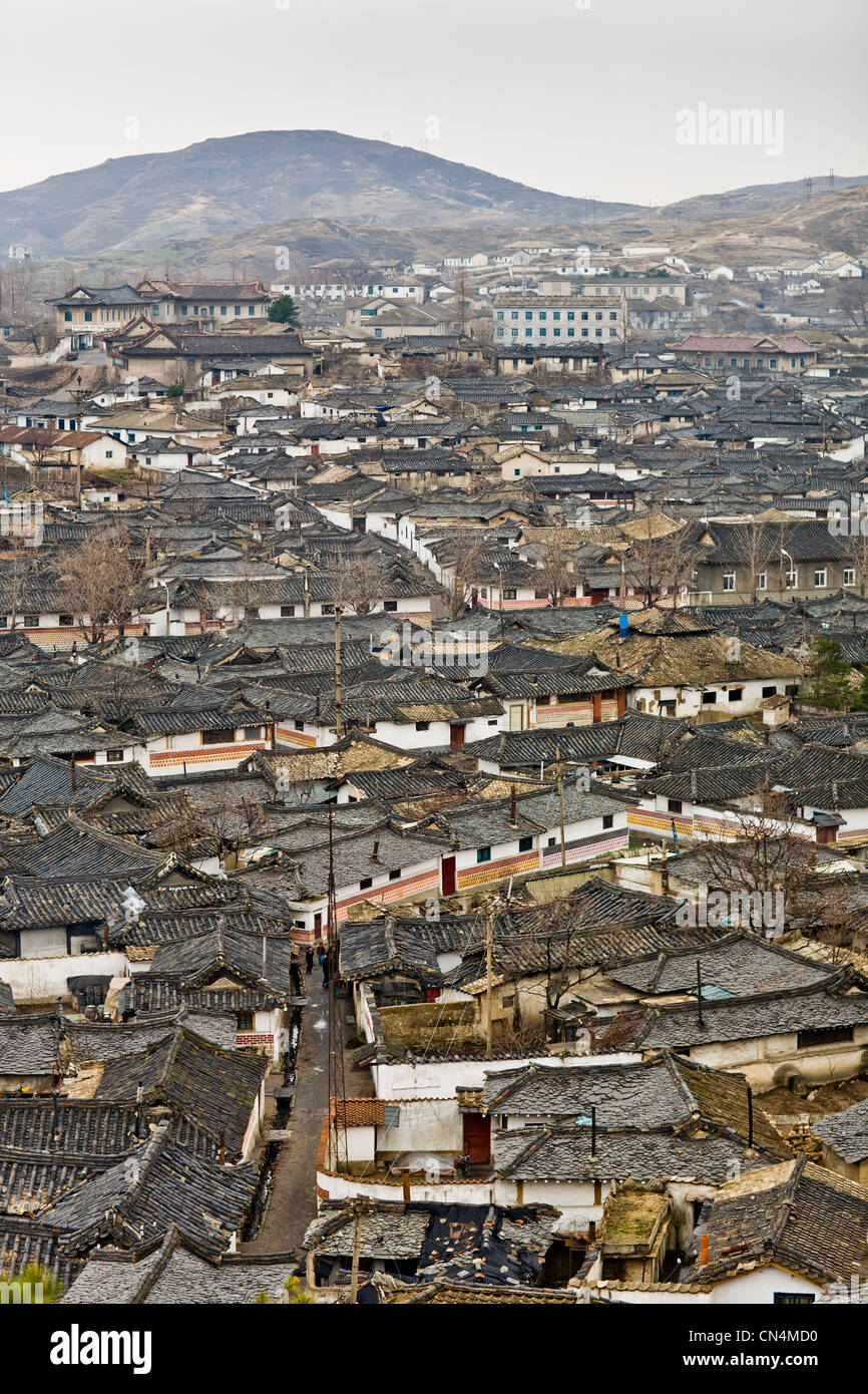North Korea, North Hwanghae province, elevated view of Kaesong ...