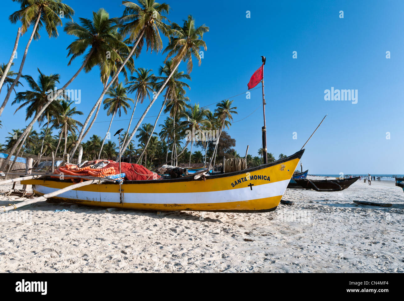 Fishing boats Colva Beach Goa India Stock Photo - Alamy