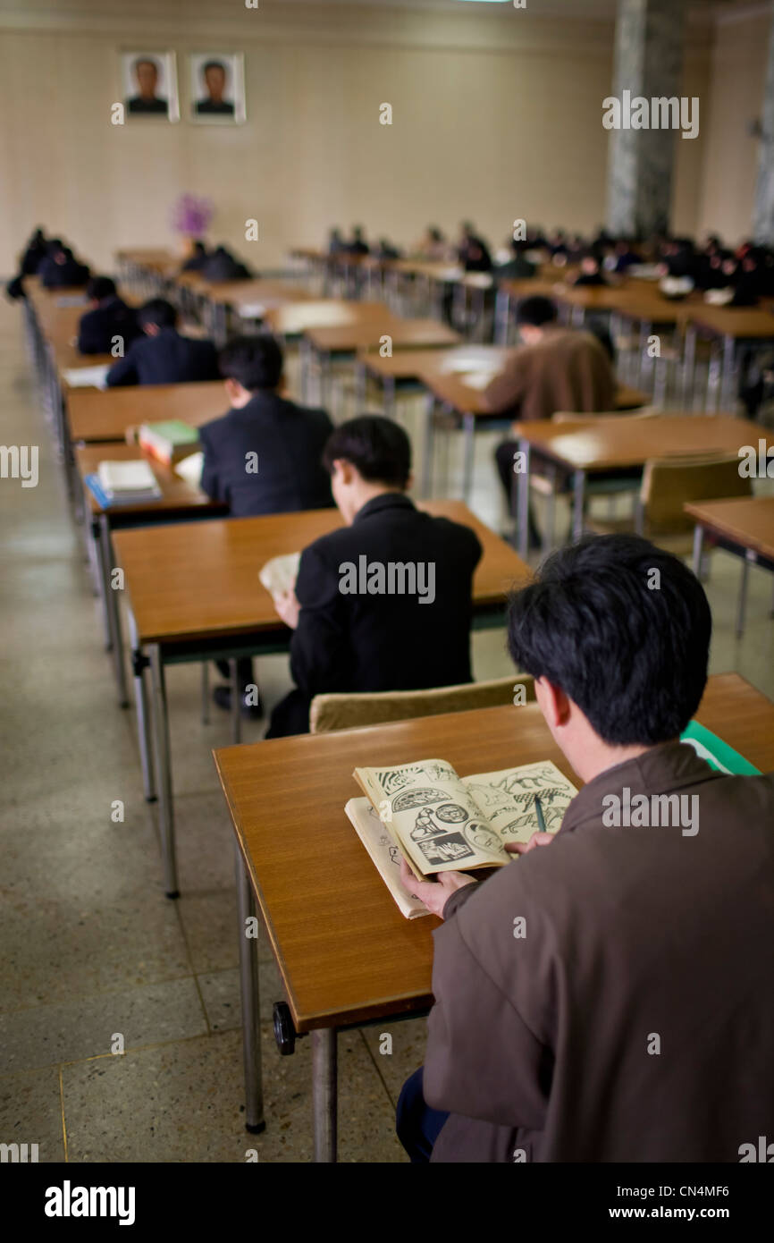 North Korea, Pyongyang, Grand People's Study House, reading room ...
