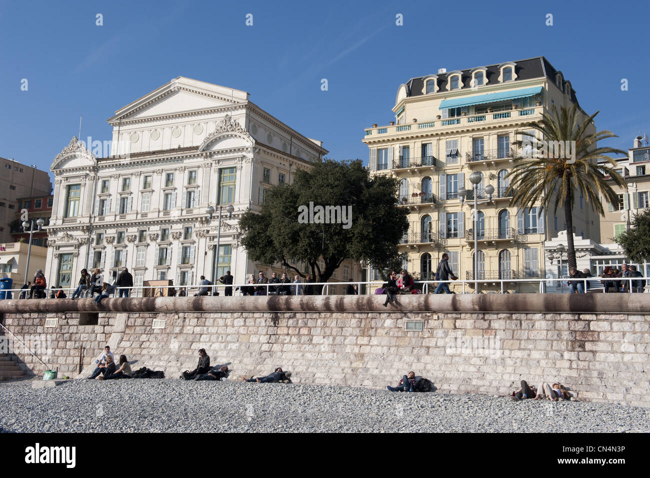 Pebble beach at nice france hi-res stock photography and images - Alamy