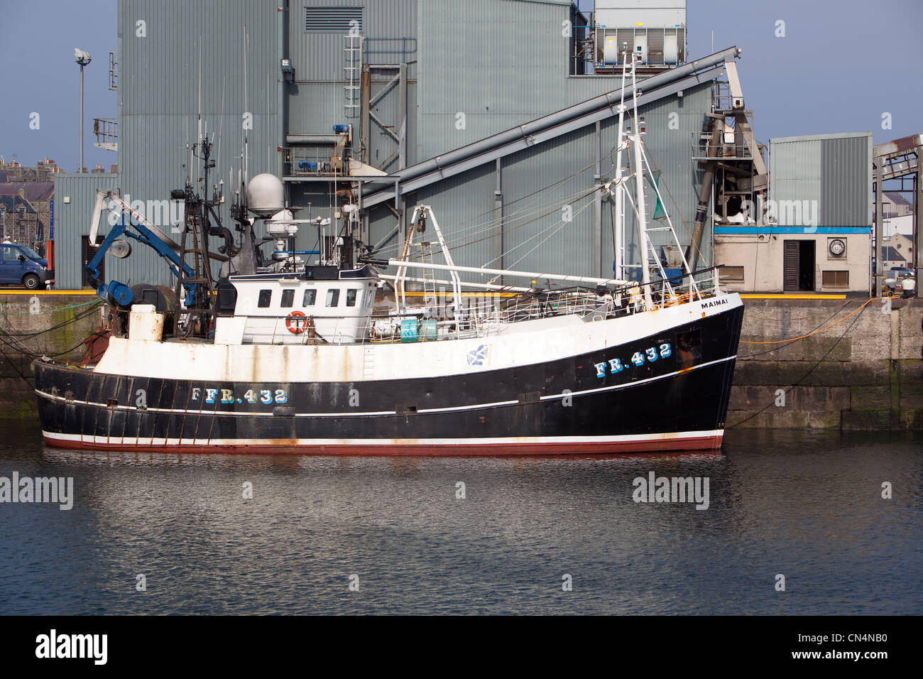 Deep sea trawlers alongside the port of Fraserburgh N.E.Scotland UK ...
