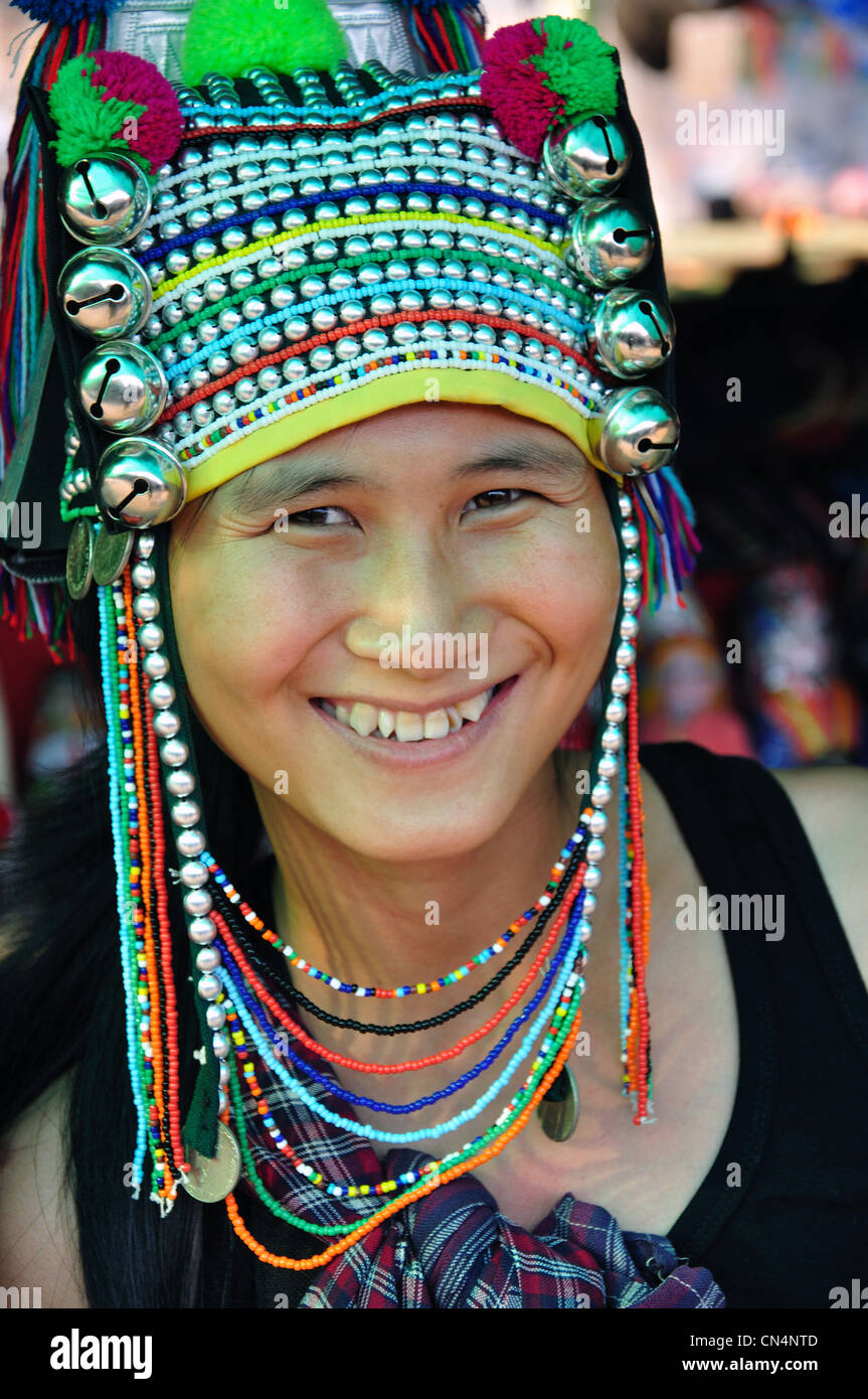 Akha Hill Tribe woman, Chiang Rai Province, Thailand Stock Photo - Alamy