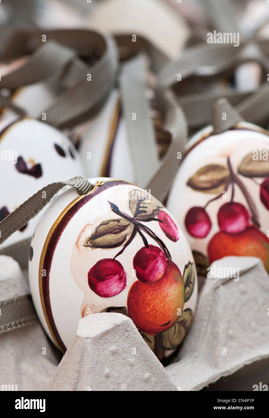 Hand-painted and hand decorated egg shells to celebrate Easter at the ...