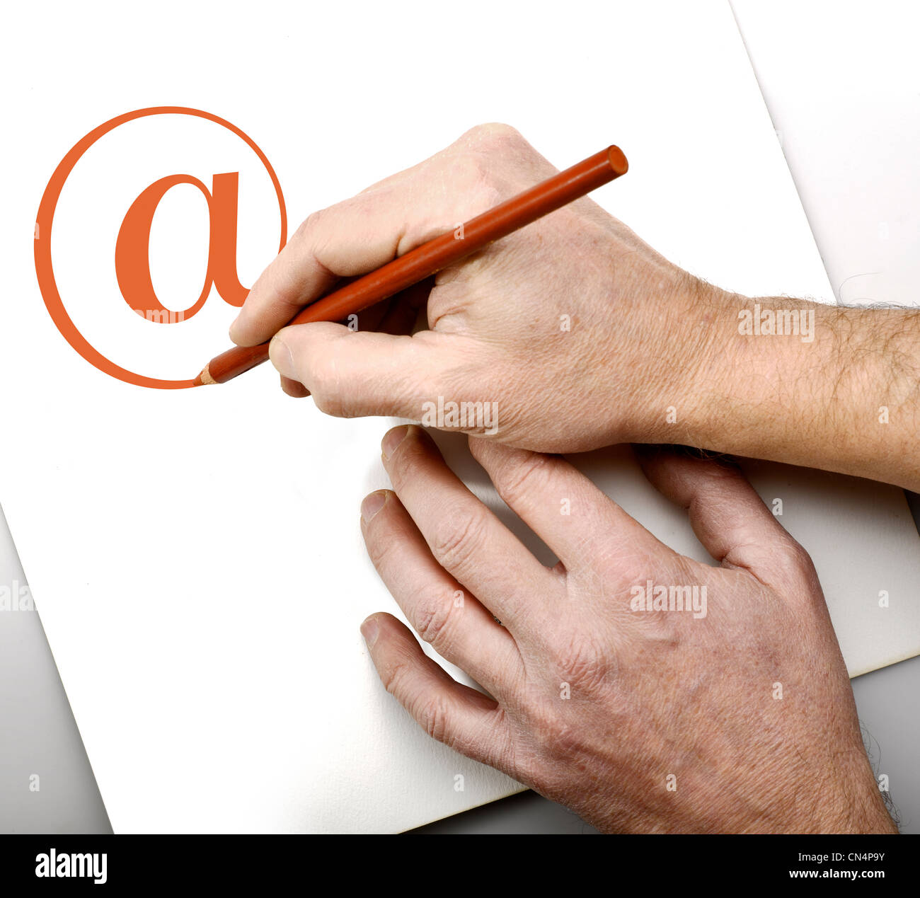 Hand draw the at symbol Stock Photo - Alamy