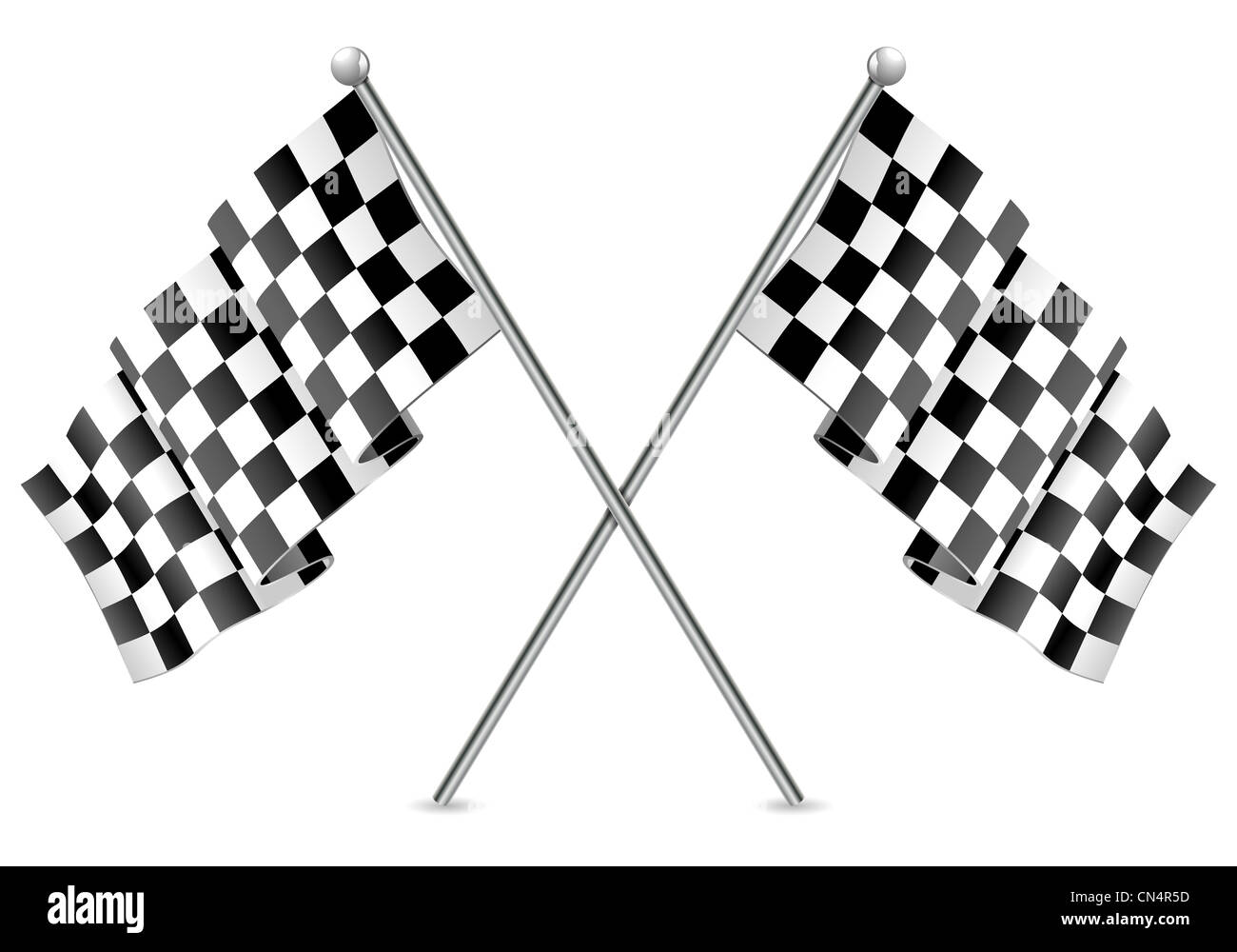 Concept - Winner. Two Racing Checkered Flags Finish, isolated on white ...