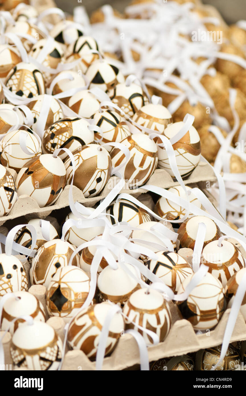 Hand-painted and hand decorated egg shells to celebrate Easter at the ...