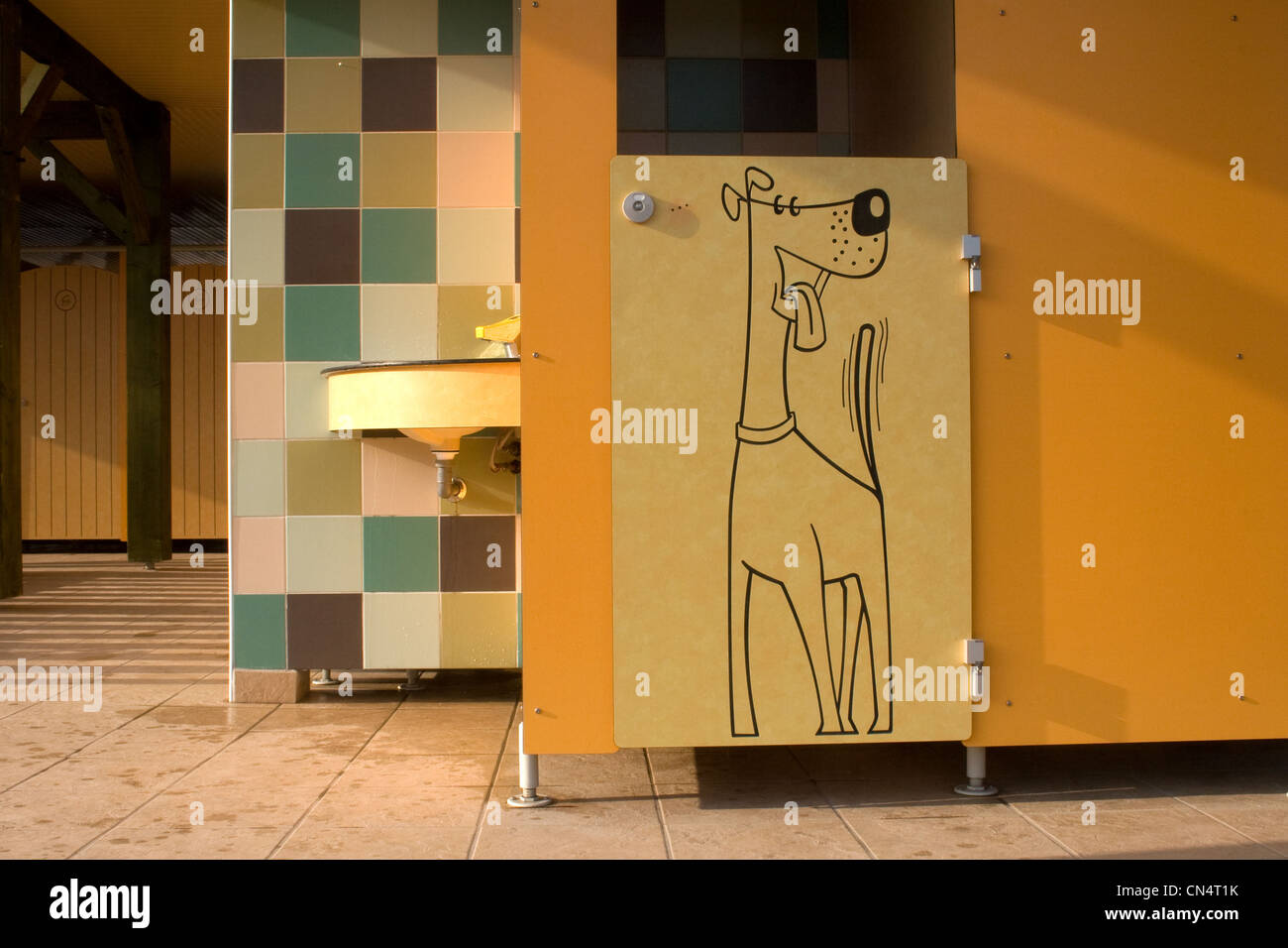 a dog shower cubicle at a camp ground in France Stock Photo - Alamy