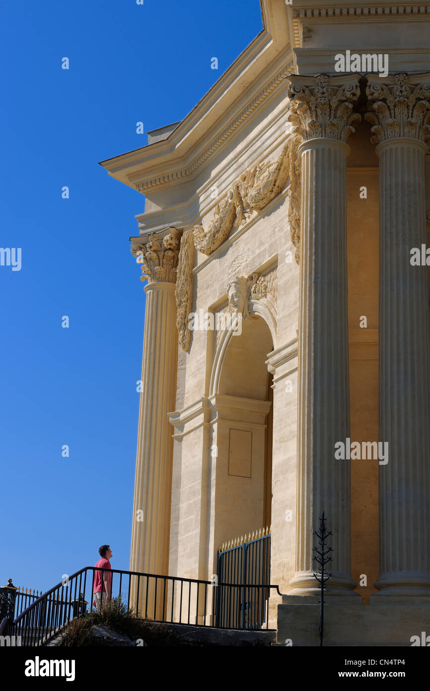 France, Herault, Montpellier, water tower of the Promenade du Peyrou ...