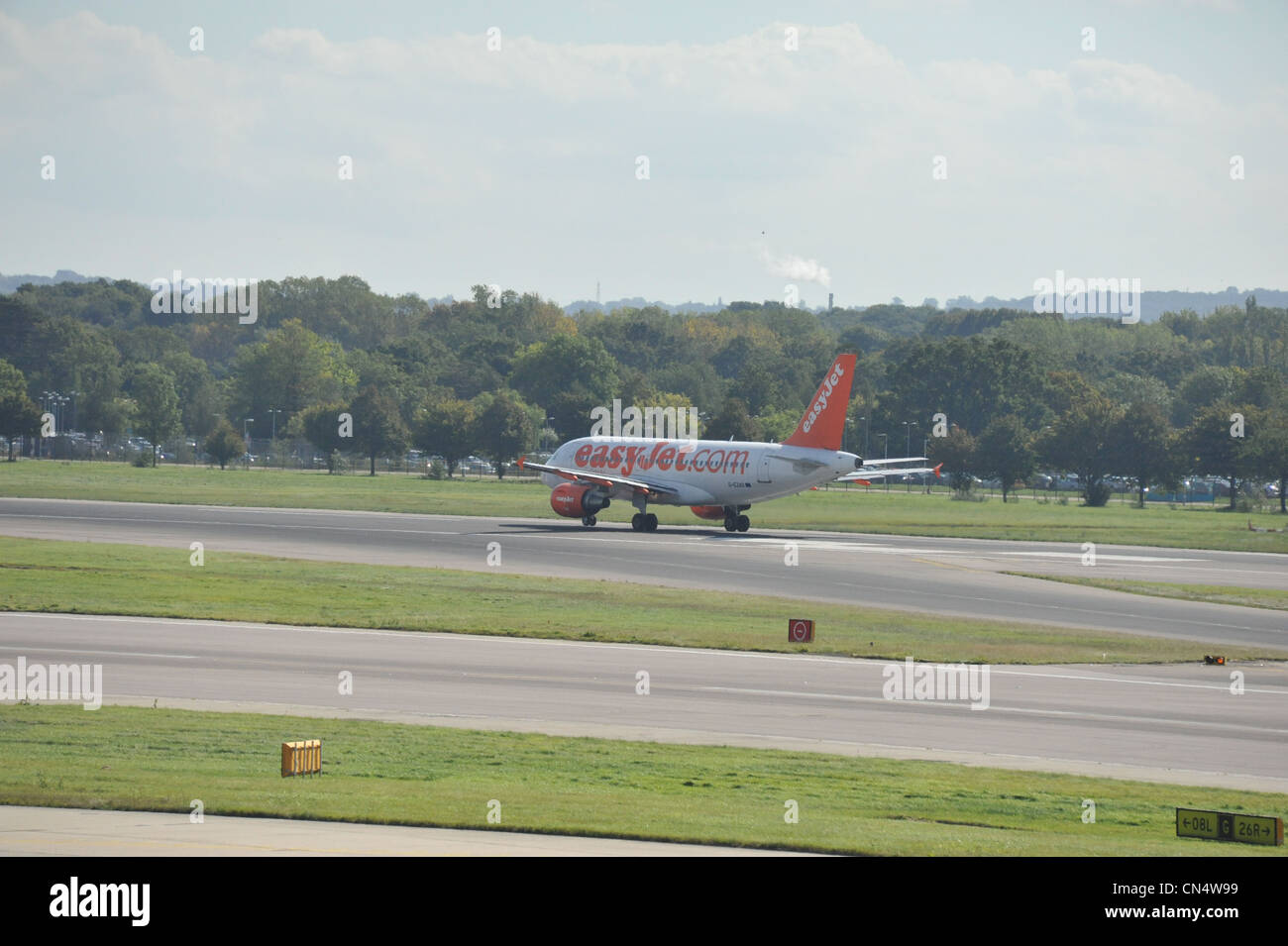 EasyJet Airbus taxiing at London Gatwick Stock Photo - Alamy