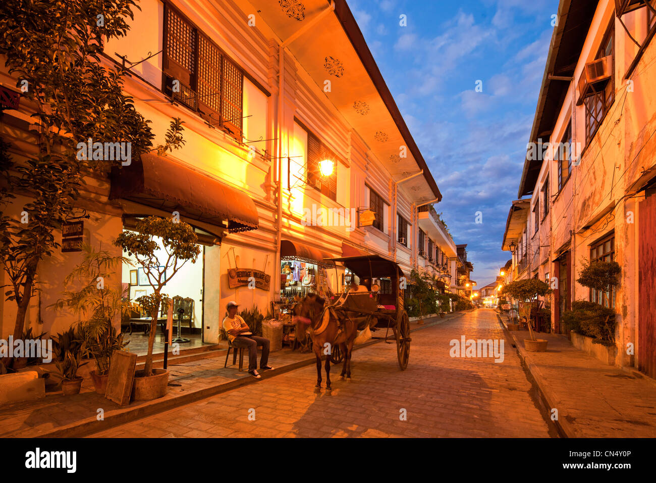 Philippines, Luzon island, Ilocos Sur, Vigan, listed as World Heritage ...