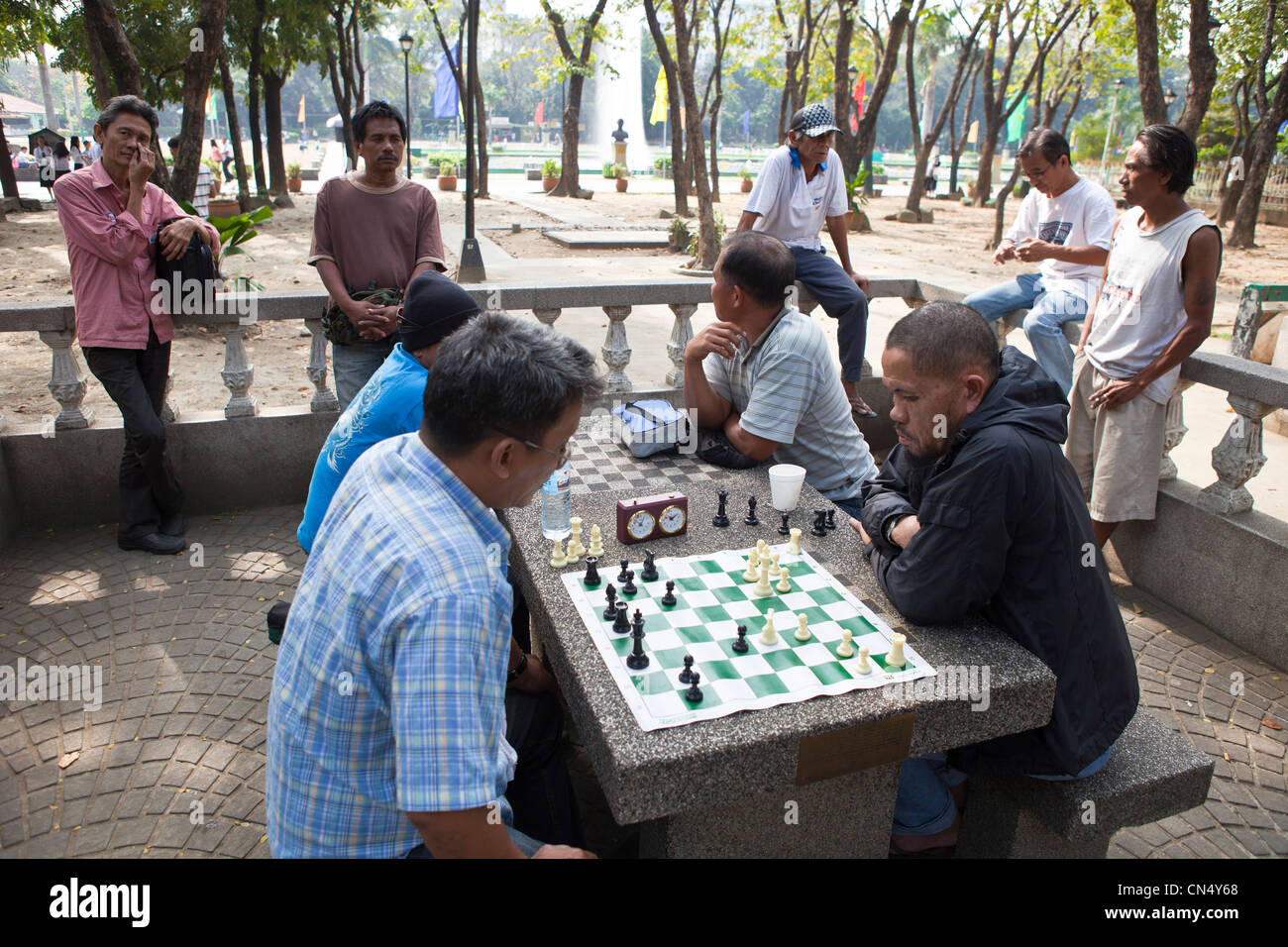 Philippines, Luzon island, Manila, Ermita district, Rizal park, chess ...