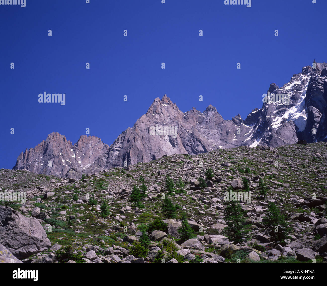 Alpine mountains in summer Stock Photo - Alamy