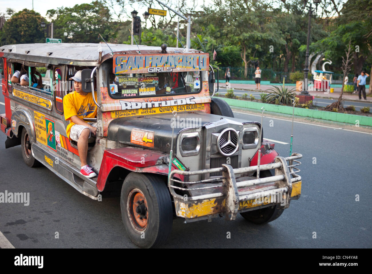 Philippines, Luzon island, Manila, Ermita district, a jeepney (jeep ...