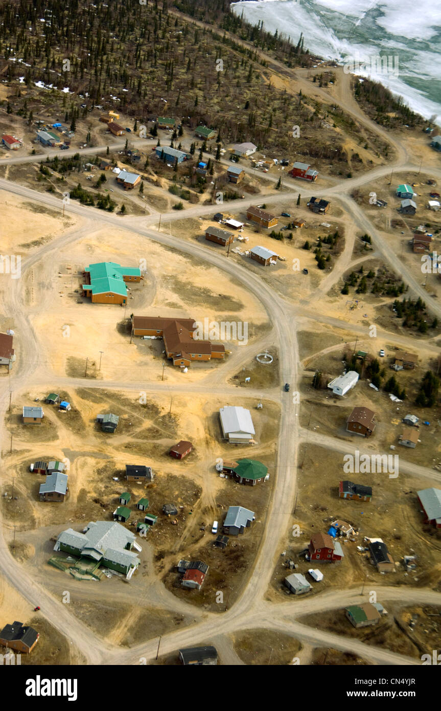 Arial View of the Dogrib Community of Gameti, Northwest Territories ...