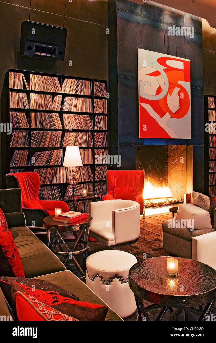 Living Room at the W Austin Hotel Stock Photo - Alamy