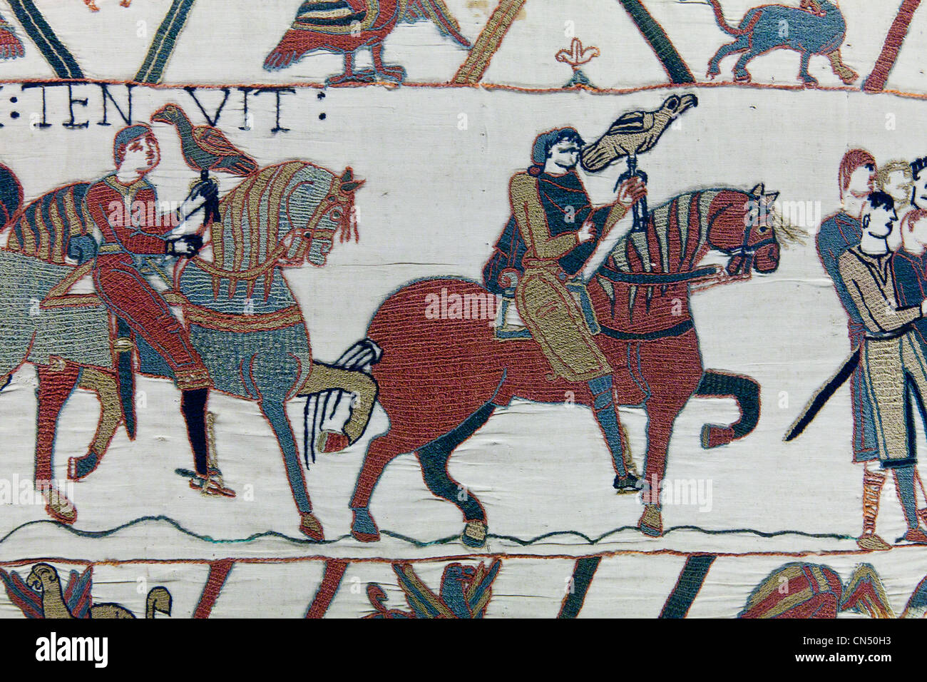 France, Calvados, Bayeux, tapestry museum, Bayeux tapestry, tapestry of ...