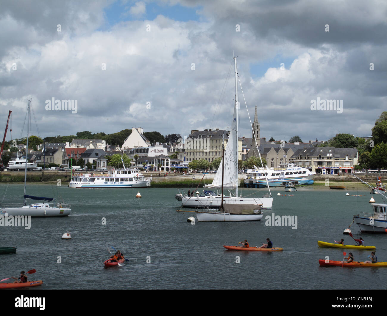 Benodet, harbour,Odet river,Finistere,Brittany,Bretagne,France Stock ...