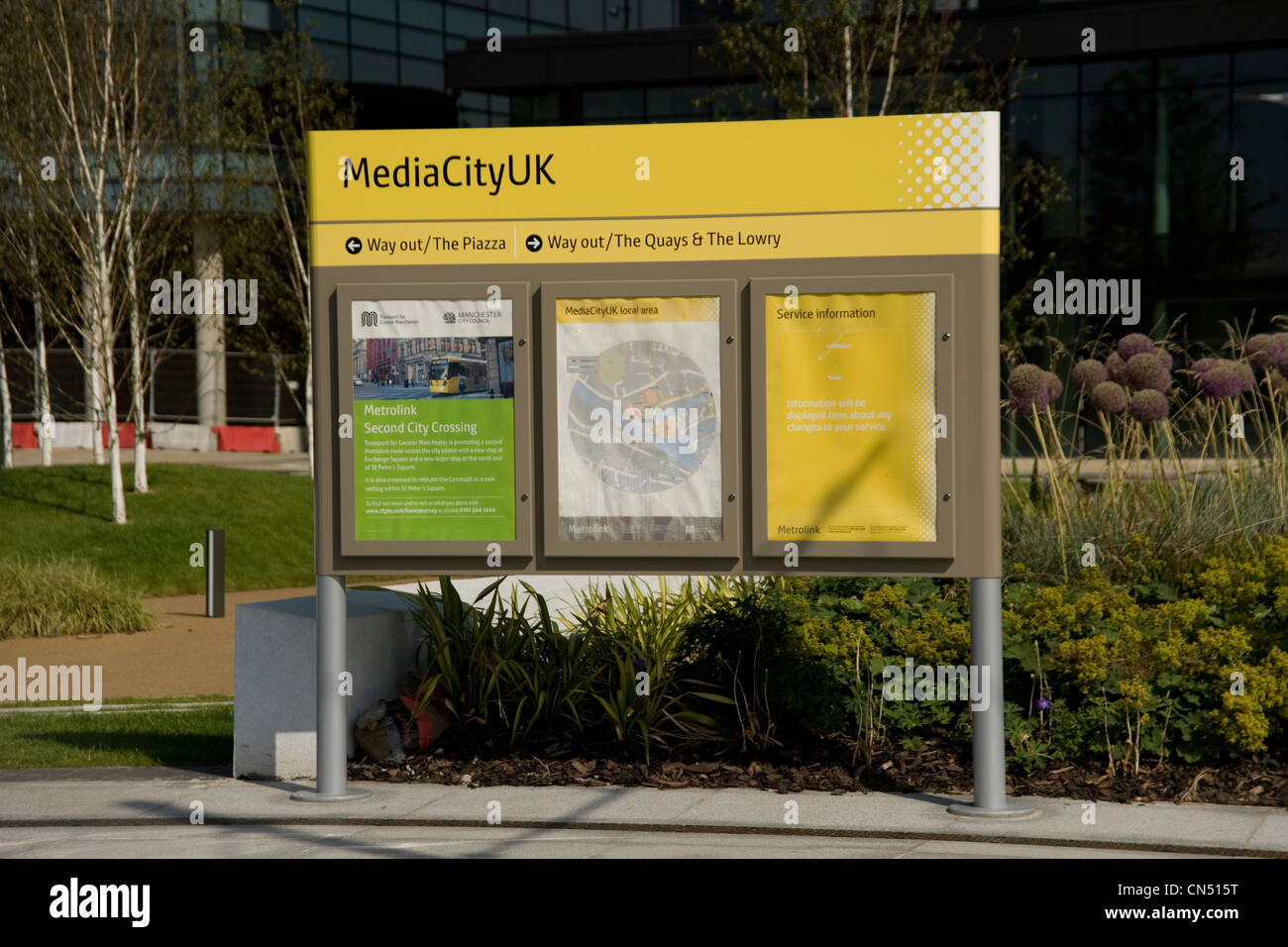 Media City Uk tram station sign in Salford Manchester Stock Photo - Alamy