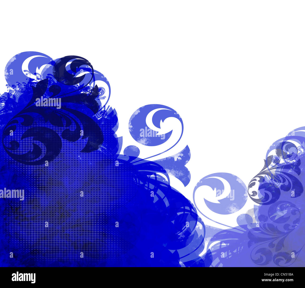 Grunge background or copy-space of blue flourishes Stock Photo - Alamy