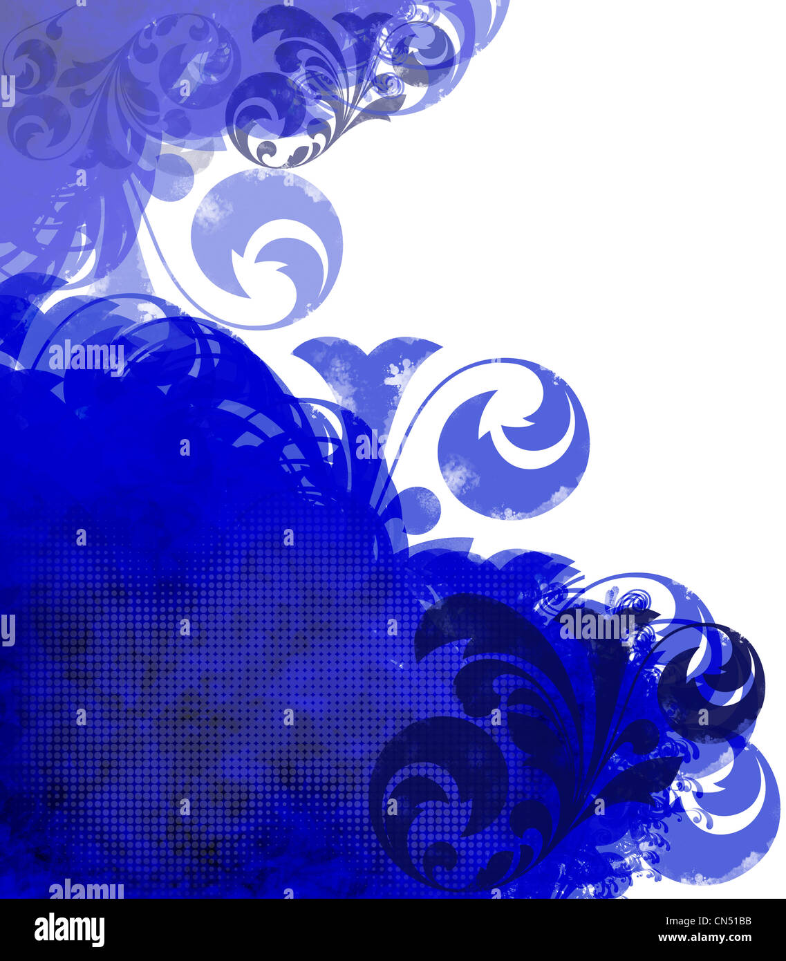 Grunge background or copyspace of blue flourishes Stock Photo - Alamy