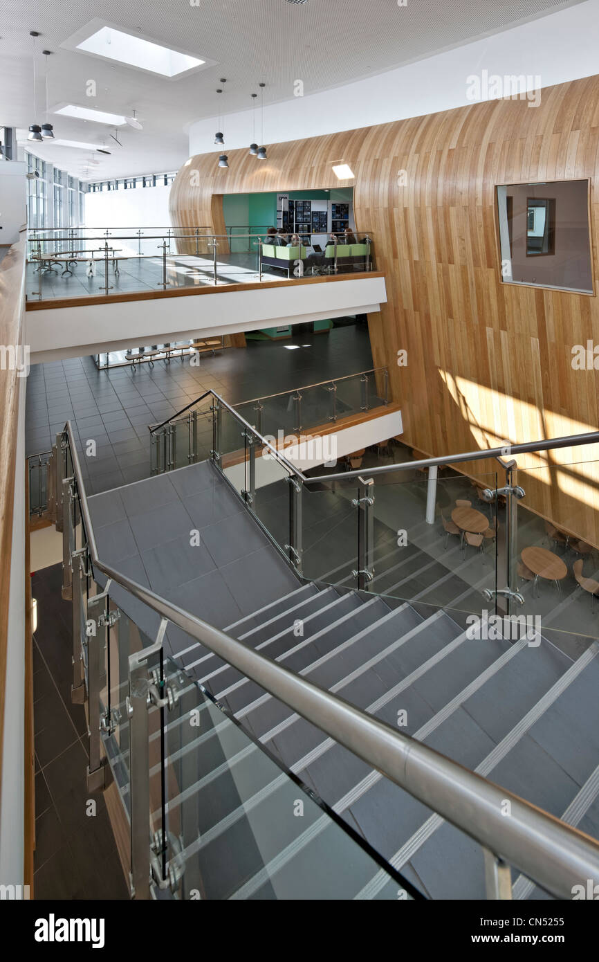 Staircase at Suffolk One Sixth Form College in Ipswich Stock Photo - Alamy