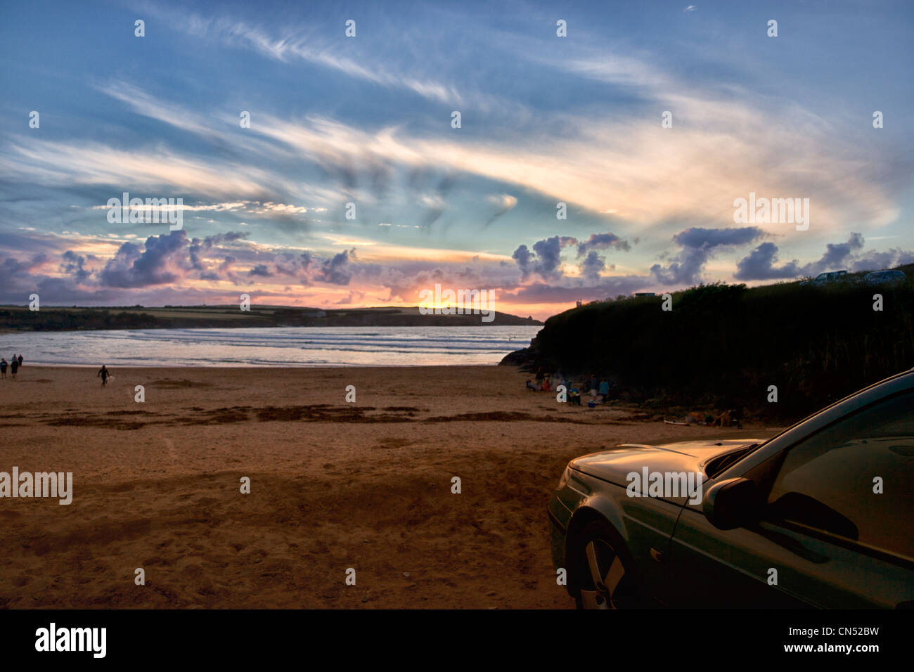 Cornwall sunset car hi-res stock photography and images - Alamy