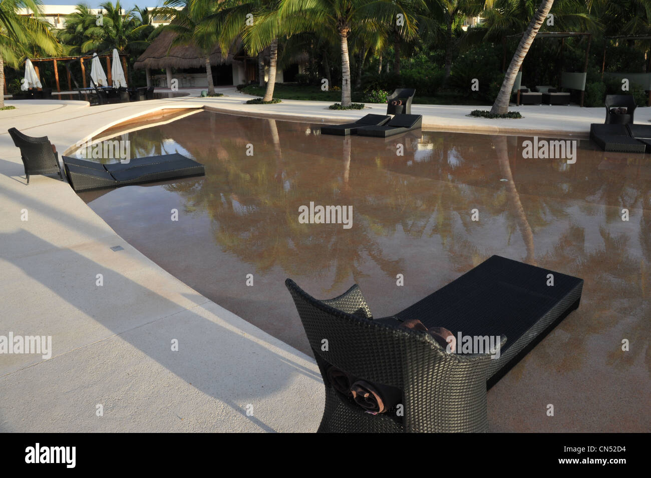 Infinity Pool at a resort in Cancun Mexico Stock Photo - Alamy
