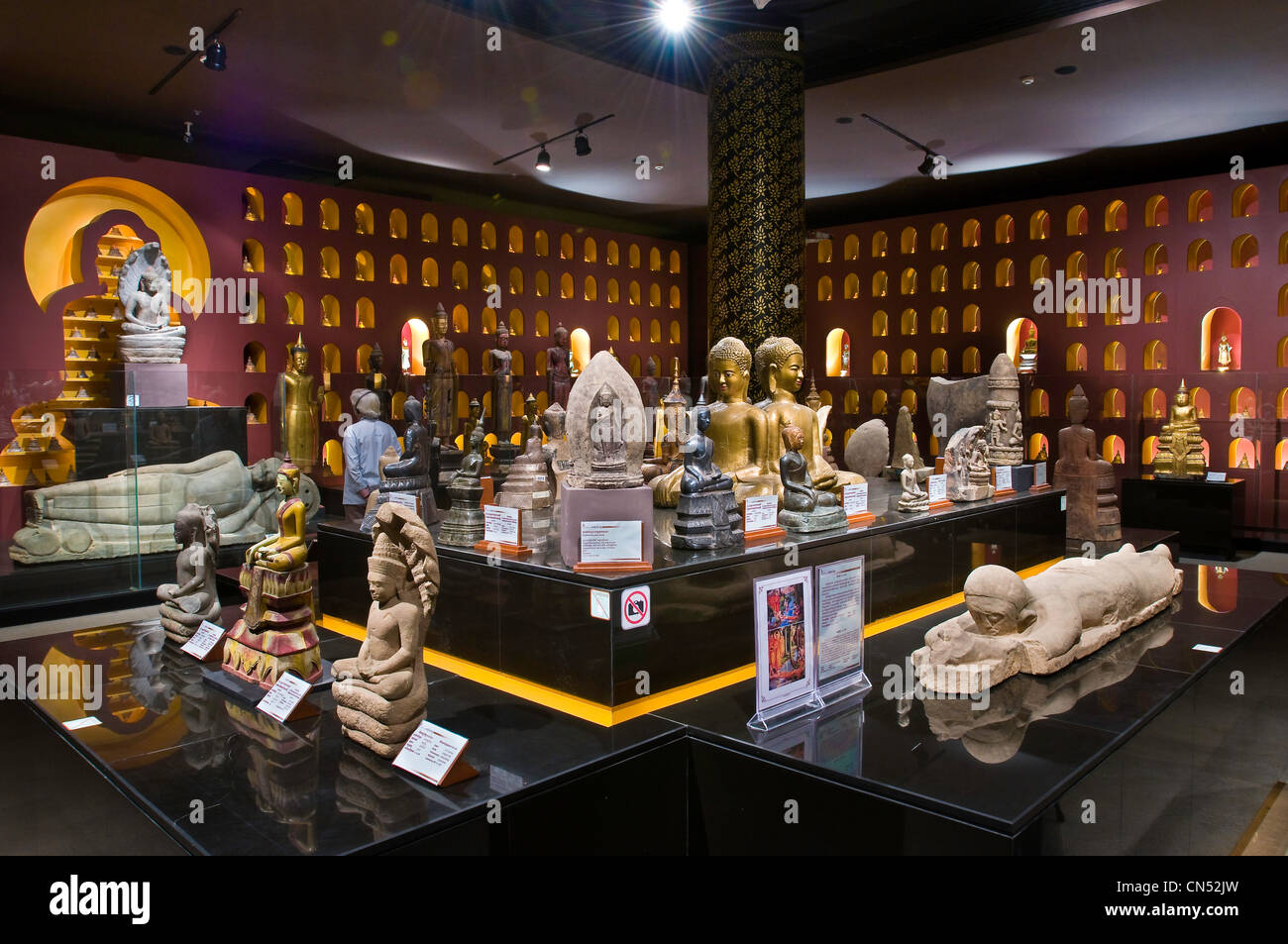 Cambodia, Siem Reap Province, Siem Reap town, Angkor National Museum, One thousand Budha statues ...