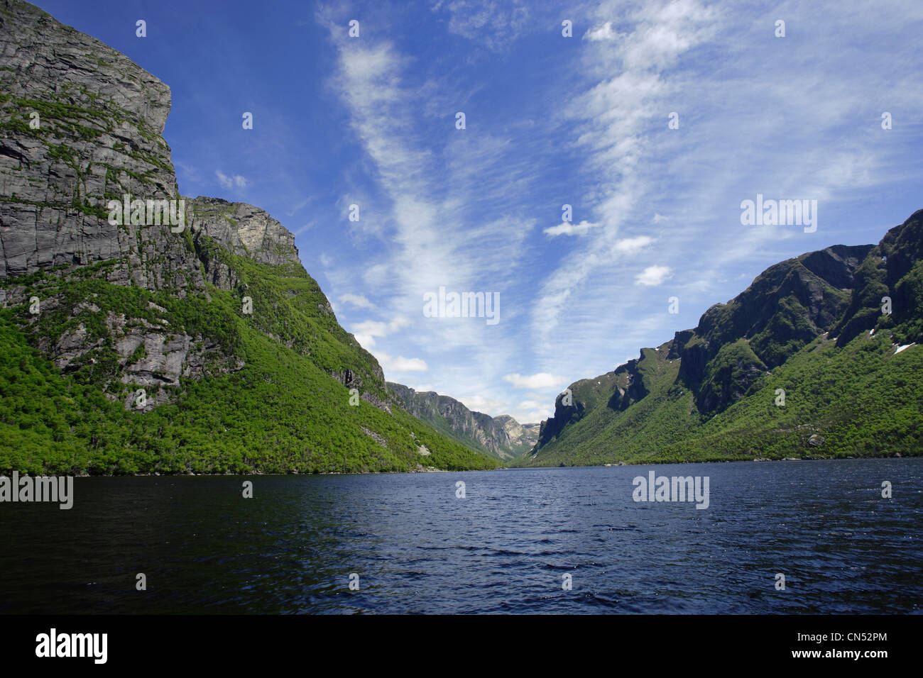 Western Brook Pond, Gros Morne National Park, Newfoundland Stock Photo ...