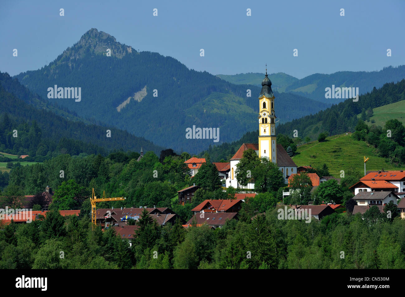 Village with church hi-res stock photography and images - Alamy