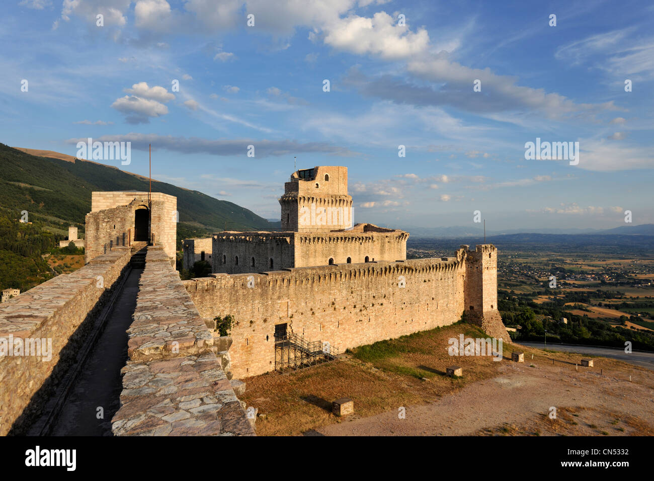 Italy, Umbria, Assisi, Rocca Maggiore Renaissance Fortress listed as ...