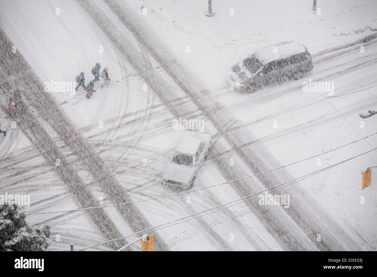 City Intersection in Winter, Toronto, Ontario Stock Photo - Alamy