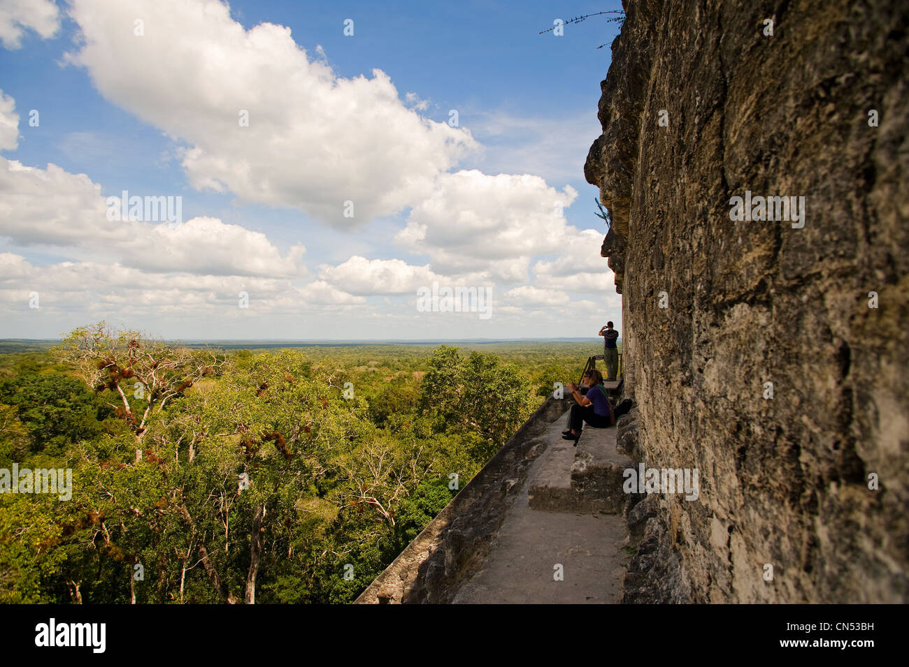 The view from the top of Tikal's Temple V Stock Photo - Alamy